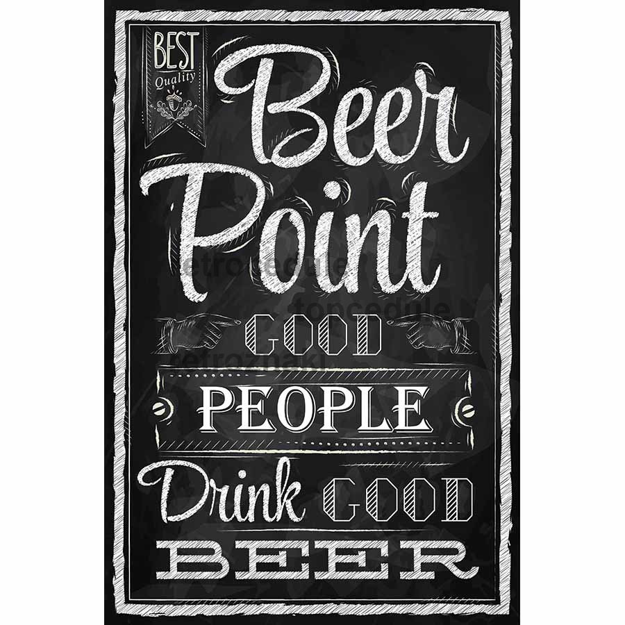 Sign Beer Point Jó emberek isznak jó sört - Retro ón jelek