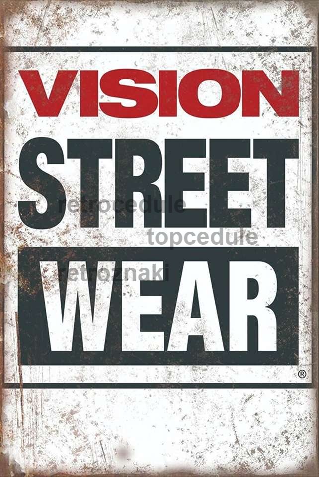 Znak Vision Street Wear - Retro pločevinasti napisi