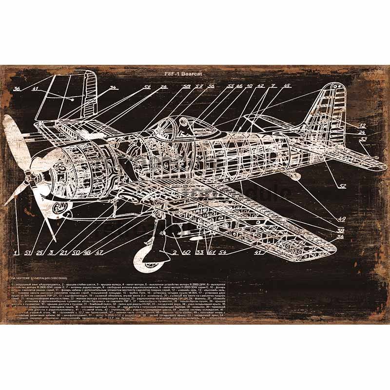 Znak Konstrukcija letala 3 - Retro pločevinasti znaki