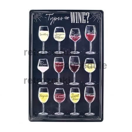 Znaki Vrste vina - Retro pločevinasti znaki