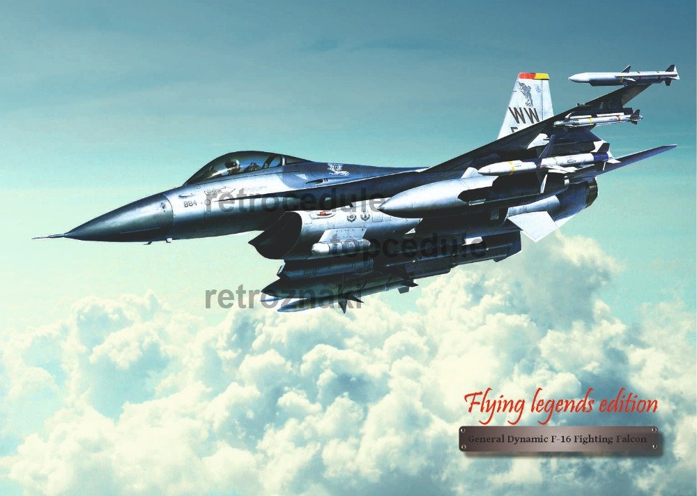 Znak Letadlo F 16 - retro pločevinasti znaki