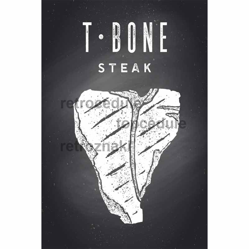 Sign Steak T-Bone - Retro ón jelek