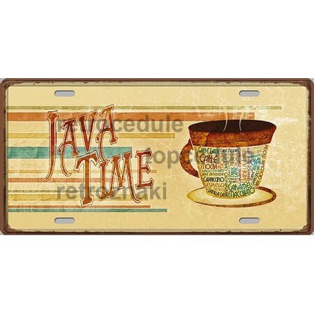 Ceduľa Java Time - Retro plechové cedule