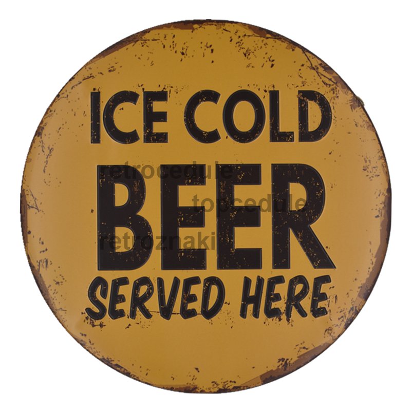 Plechová cedule Ice Cold Beer Served Here - TOP plechove retro Plechová ...