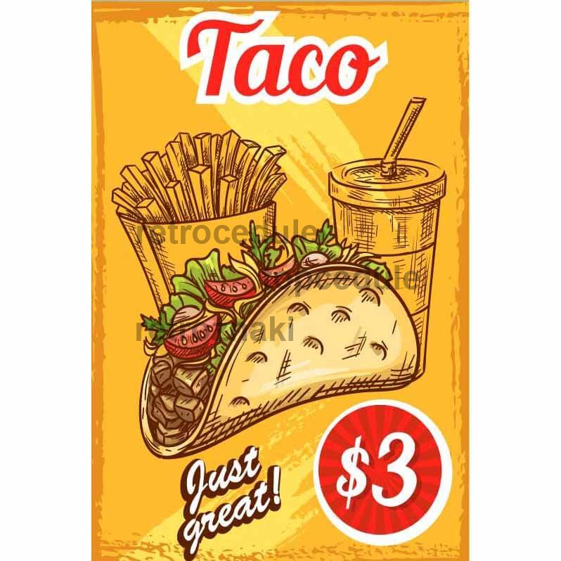 Sign Restaurant Menü 3 - Taco - Retro bádogtáblák