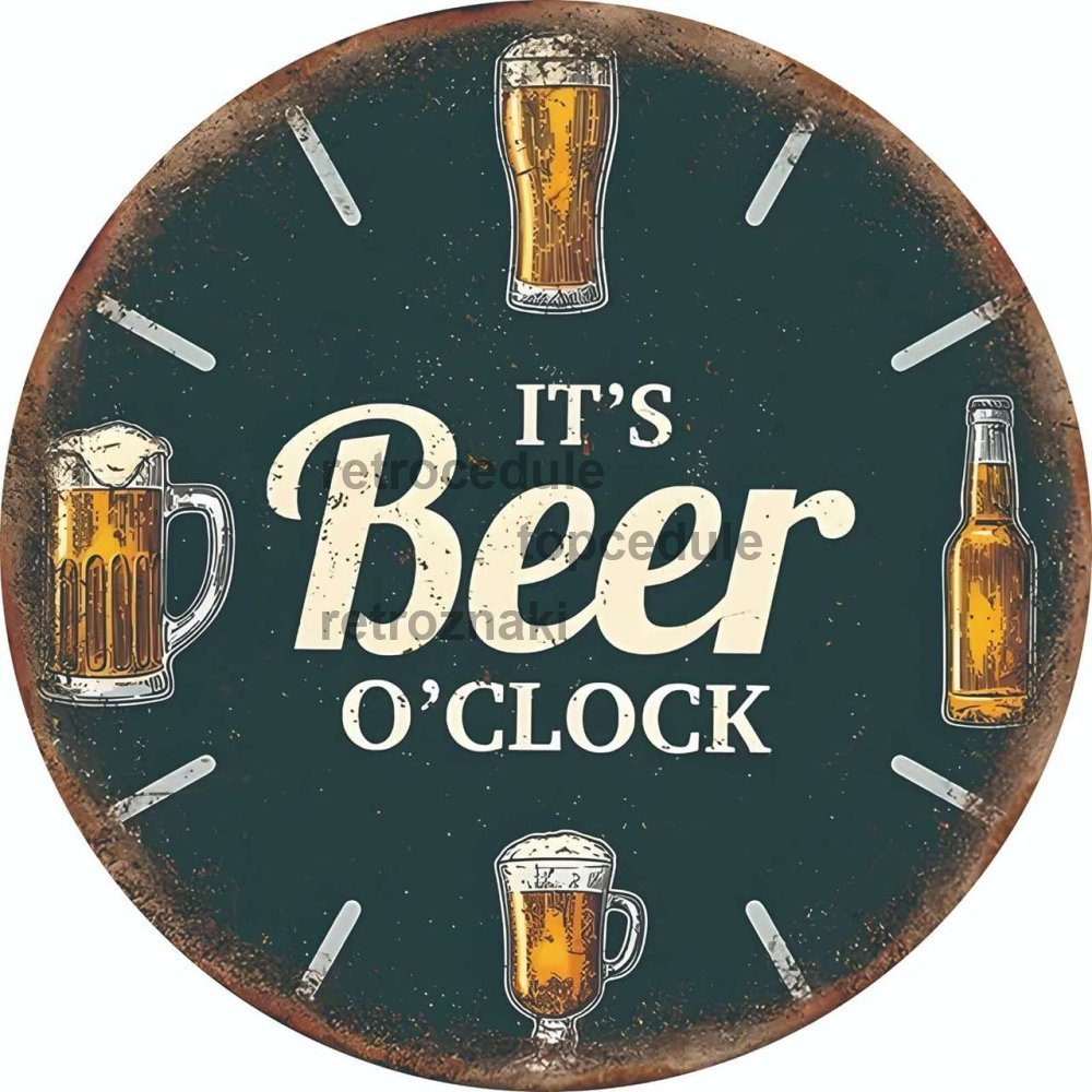 Jel It is beer o Clock - Retro bádogtáblák