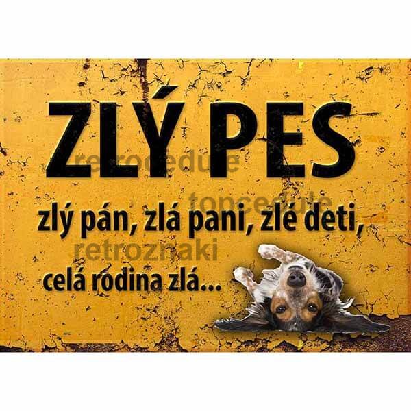 Plechová cedule Pozor Pes - TOP plechove retro Plechová cedule
