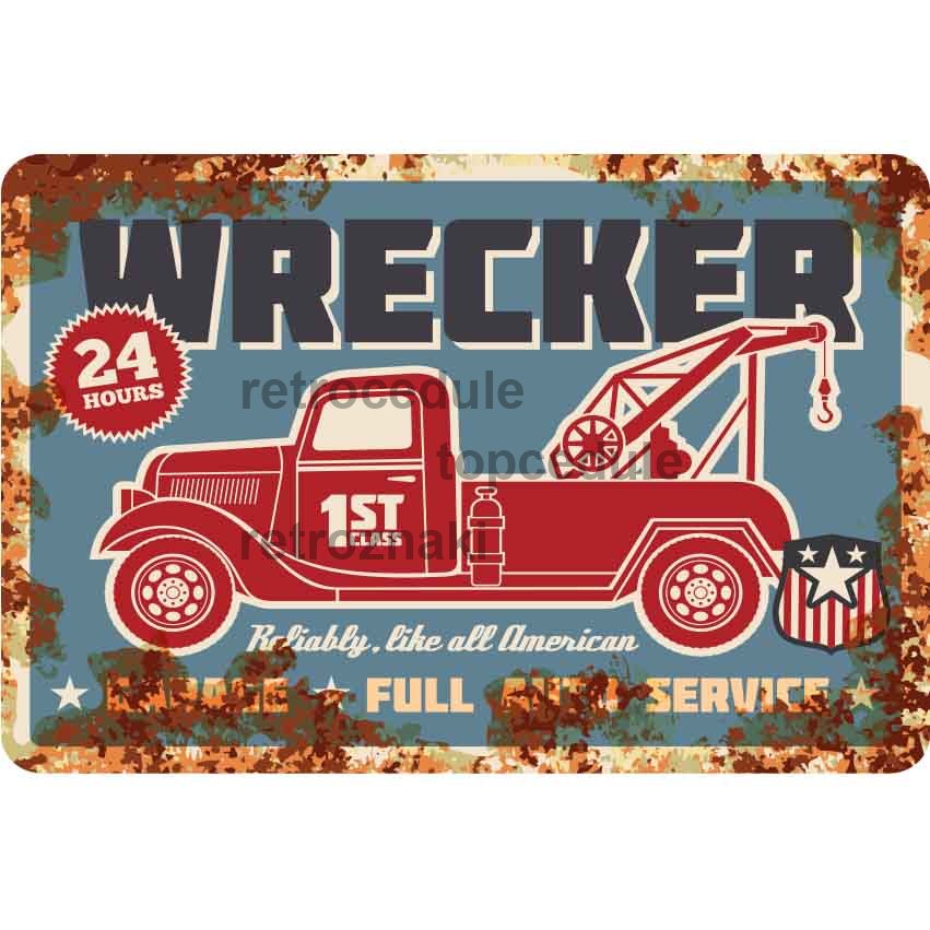 Plechová cedule Wracker - TOP plechove retro Plechová cedule