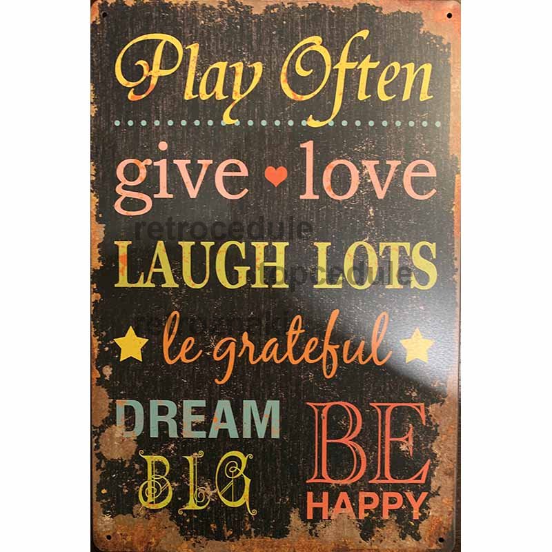 Plechová ceduľa Play Often - Retro plechové cedule