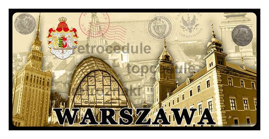 Varsó város jele - Retro bádogtáblák