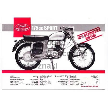 Plechová cedule Jawa 175cc sport - TOP plechove retro Plechová cedule