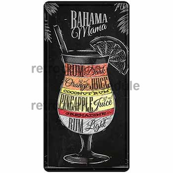 Sign Cocktail Bahama mama ital - Retro ón jelek