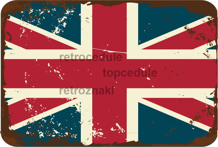 Plechová ceduľa vlajka Veľká Británia - Retro plechové cedule